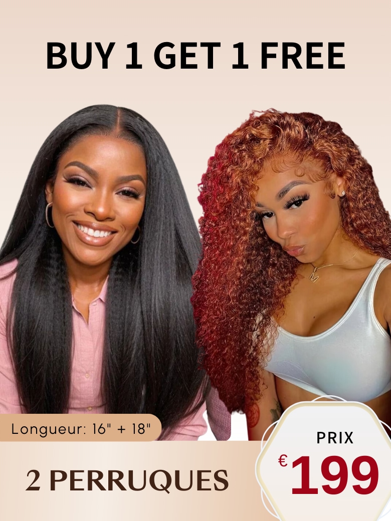 Combo Vente 7x5 Lace Sans Colle Glueless Yaki Lisse Noire Perruque 16 ...